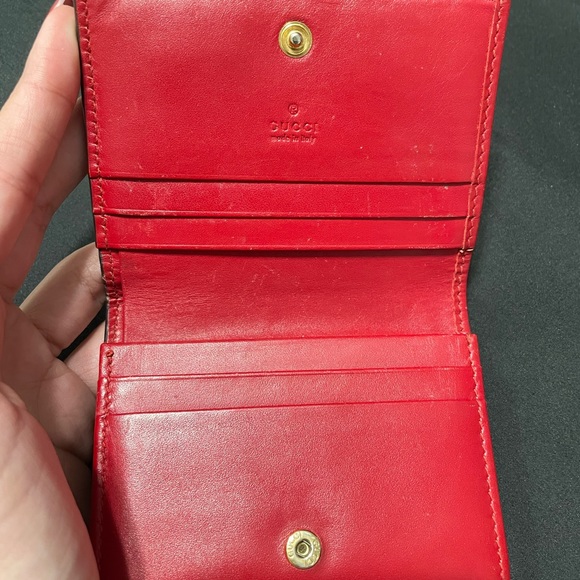Gucci | Bags | Gucci Wallet Authentic Red Leather | Poshmark